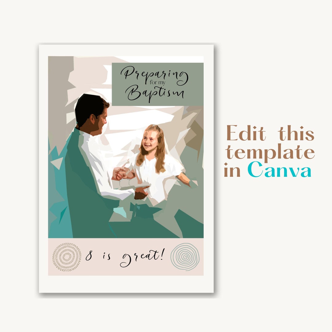 Preparing for My Baptism Booklet, Editable in Canva, Digital File, LDS ...