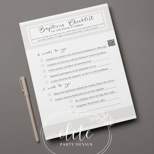 LDS Baptism Check List, Digital Download, LDS Baptism, Baptism ...