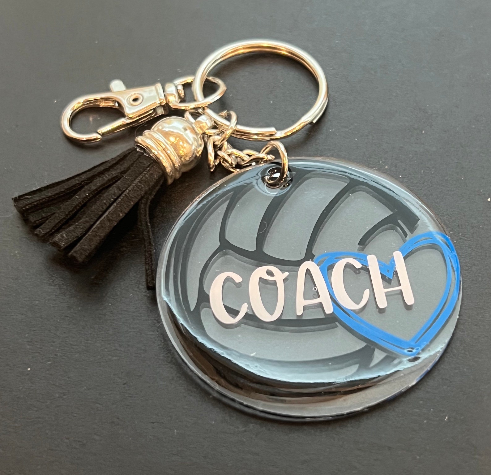 Volleyball Bag Tag, Personalized Volleyball Heart Bag Tag, Acrylic ...