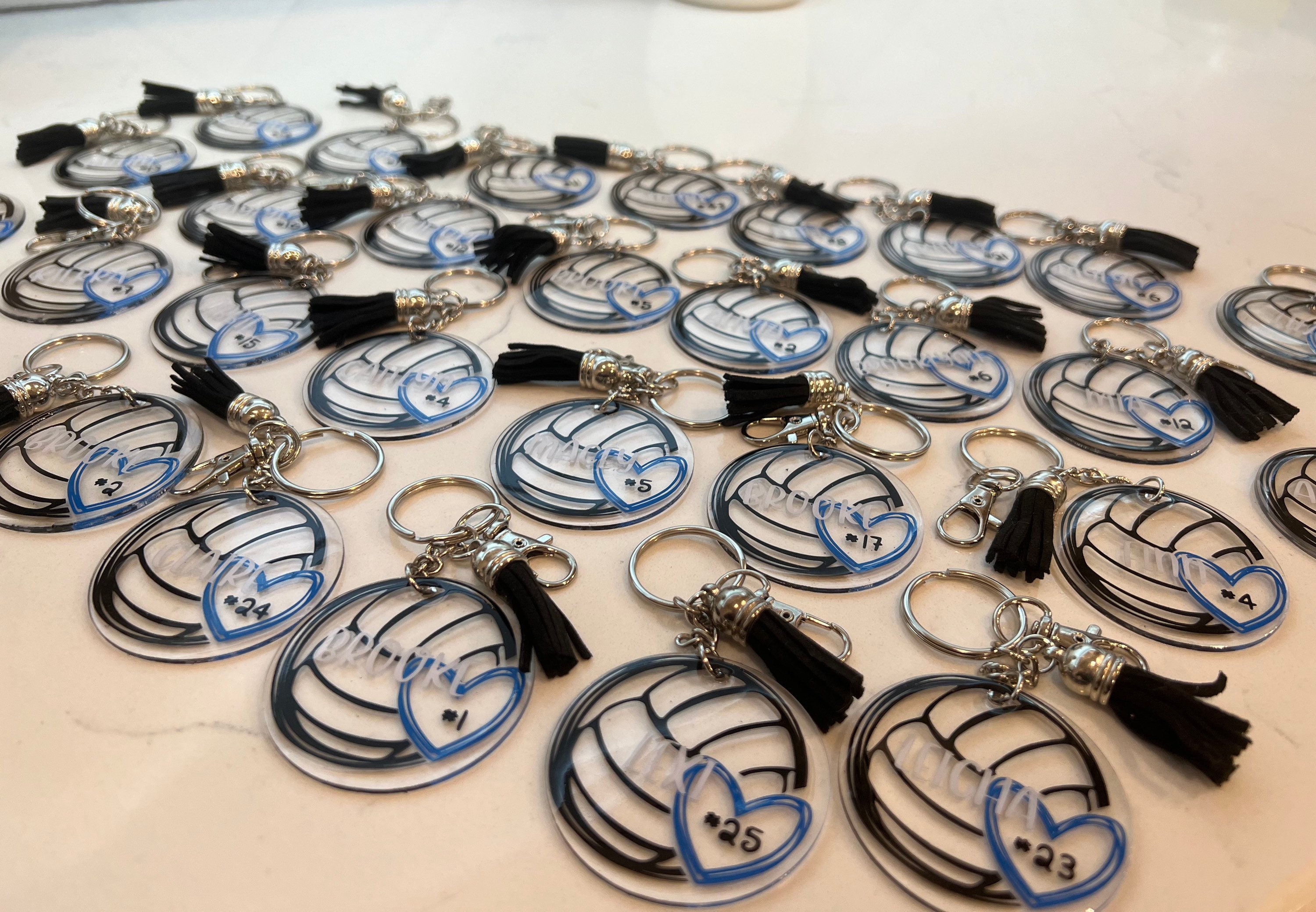 Volleyball Bag Tag, Personalized Volleyball Heart Bag Tag, Acrylic ...