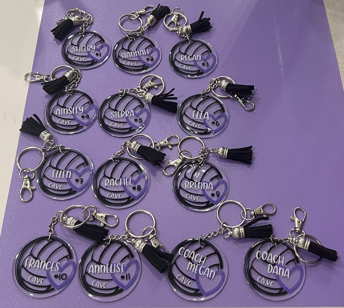 Volleyball Bag Tag, Personalized Volleyball Heart Bag Tag, Acrylic ...