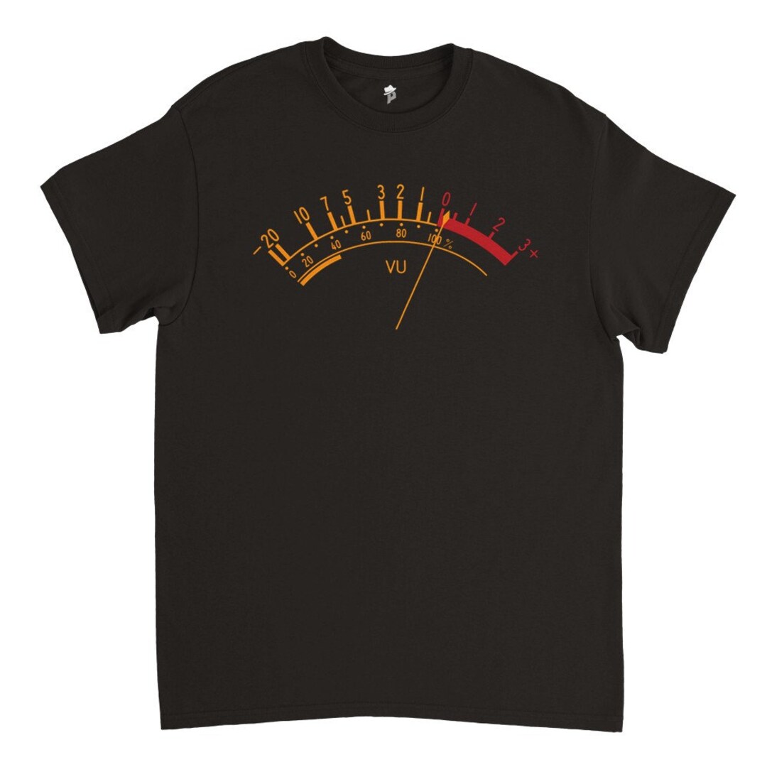 T-shirt VU Meter Volume Vintage Audio Engineer Recording Studio Gear ...