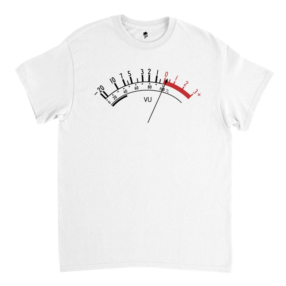T-shirt VU Meter Volume Vintage Audio Engineer Recording Studio Gear ...