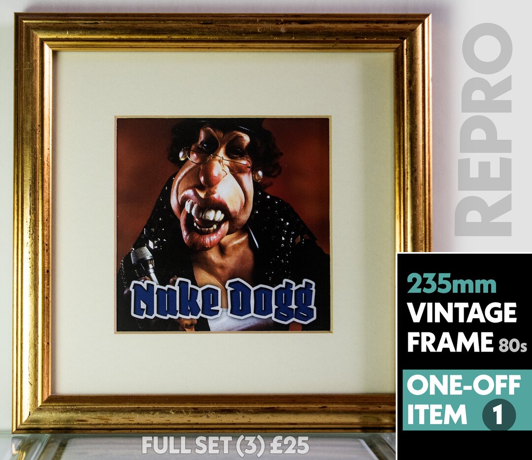SPITTING IMAGE Repro Print in 80s Glass Frame. ELIZABETH. 235mm X 235mm ...