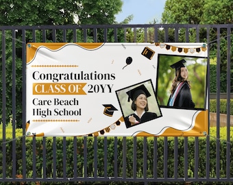 Personalized Graduation Banner W/ Photo, Name & School Outdoor ...