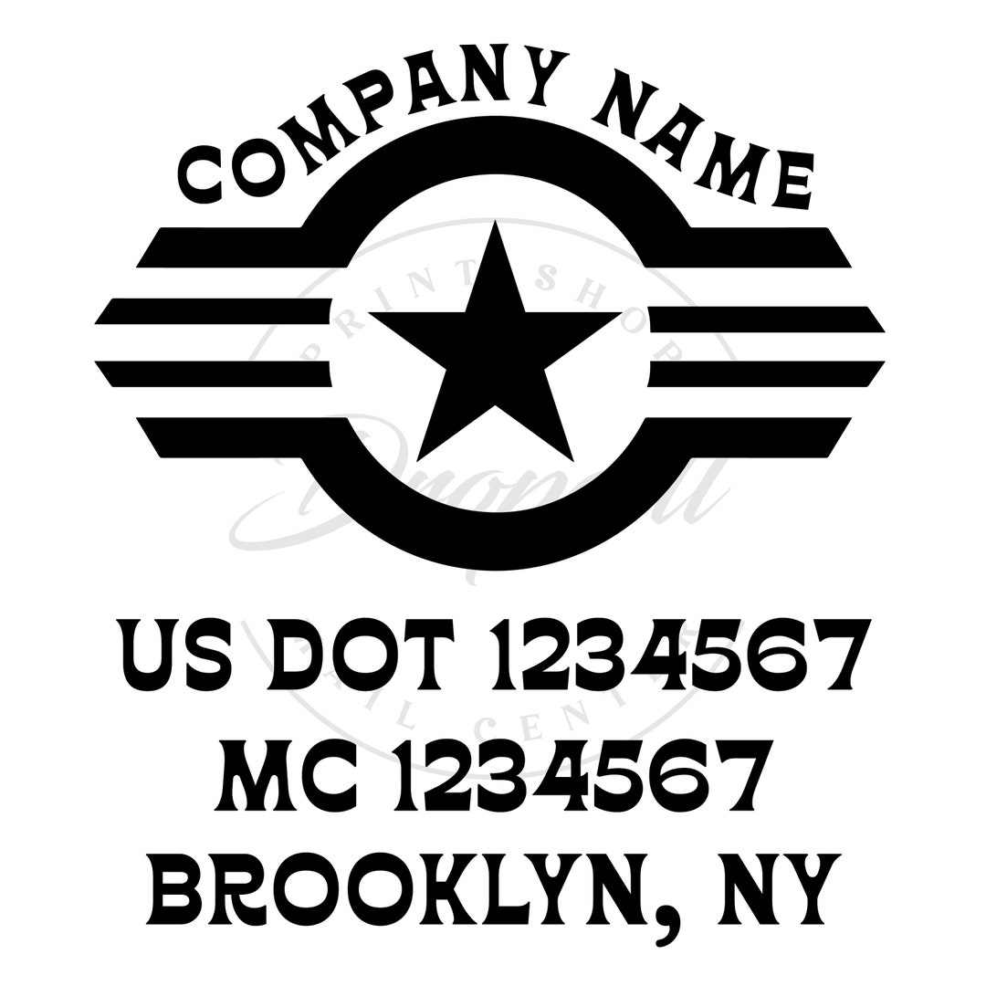 Custom US Dot Decals Truck Stickers Fleet Lettering Van Stickers MC ...