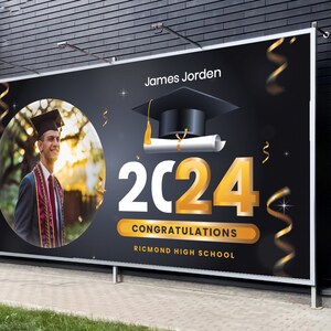 Personalized Graduation Banner W/ Photo, Name & School - Outdoor ...