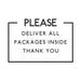 Custom Please Deliver All Packages Custom Decals Storefront Decals ...