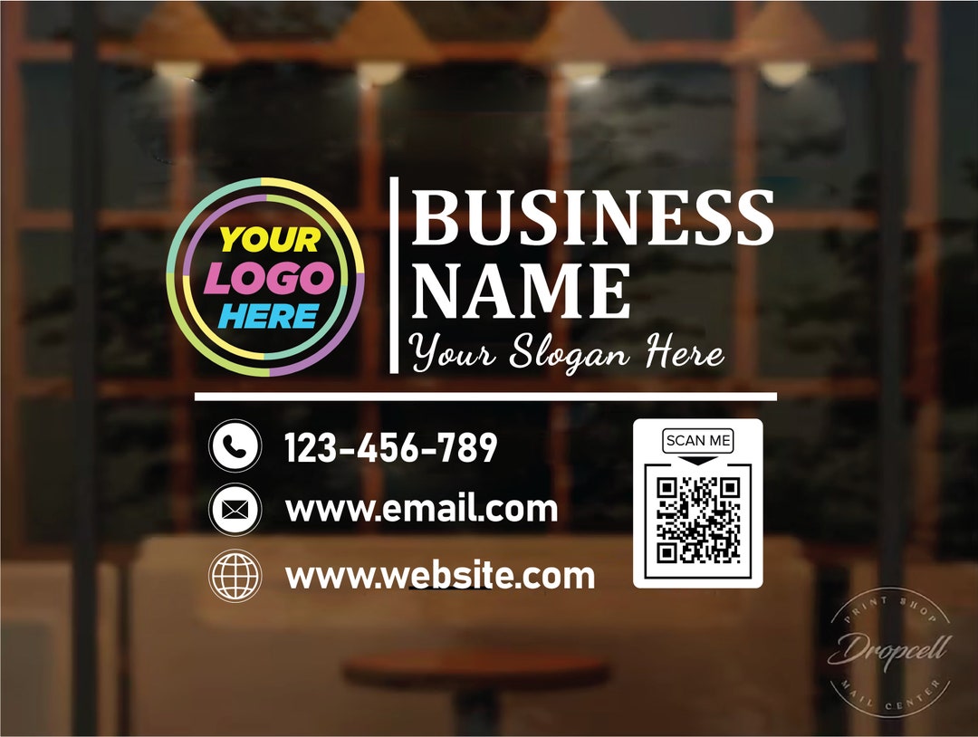 Multi Color Business Window Decal - Professional Vinyl Decal for ...