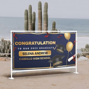 Custom Graduation Banner Featuring Class of [year] and Name - Perfect ...