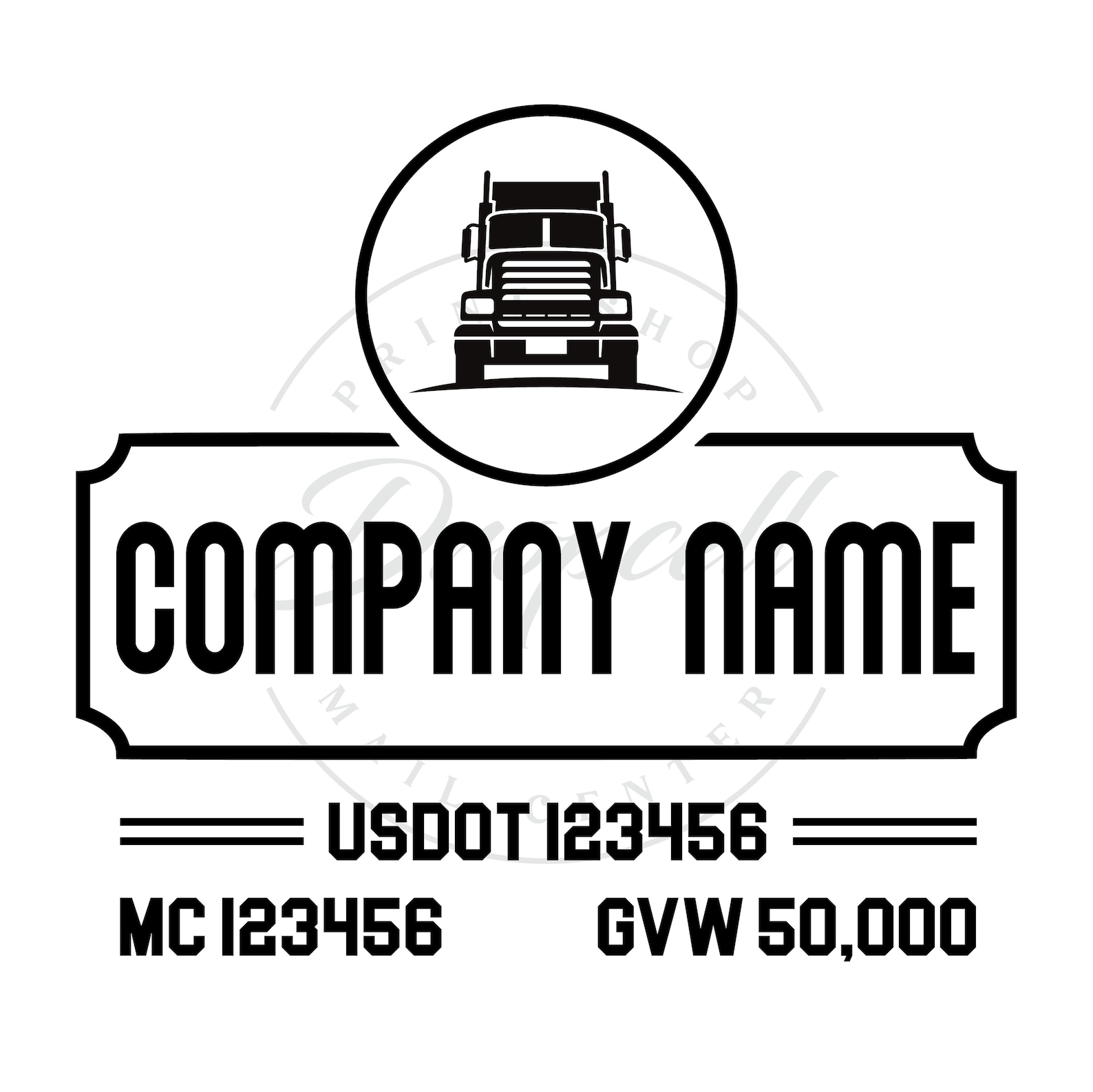 Custom US Dot Decals Truck Stickers Fleet Lettering Van Stickers MC ...