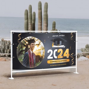 Personalized Graduation Banner W/ Photo, Name & School - Outdoor ...