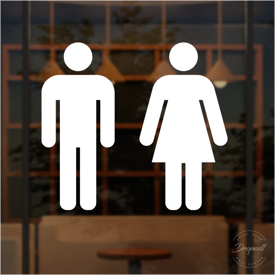 Restroom Signs - Bathroom Icon Vinyl Decals - Public Restrooms - Men ...