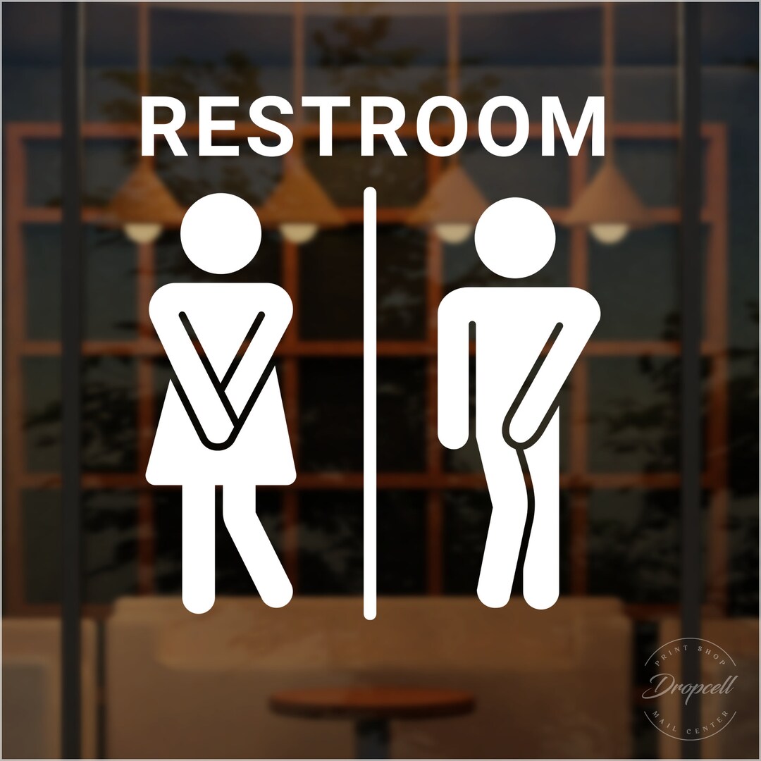Restroom Icon Vinyl Decals: Men & Women Bathroom Signs - Etsy