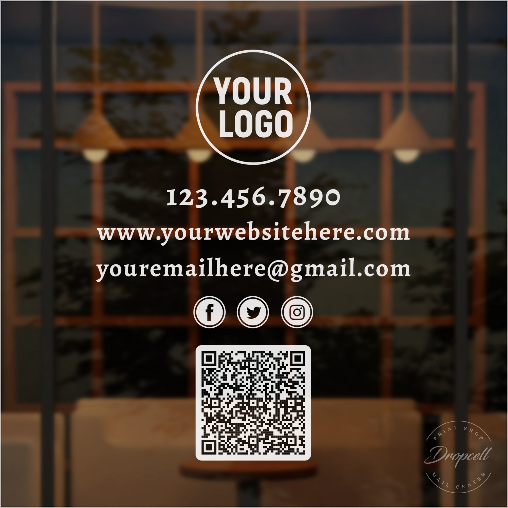 Customizable Storefront Decal With Company Logo and Lettering - Etsy