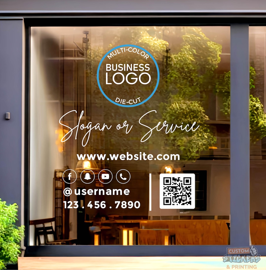 Personalized Business Window Decals Company Name Vinyl Decals ...