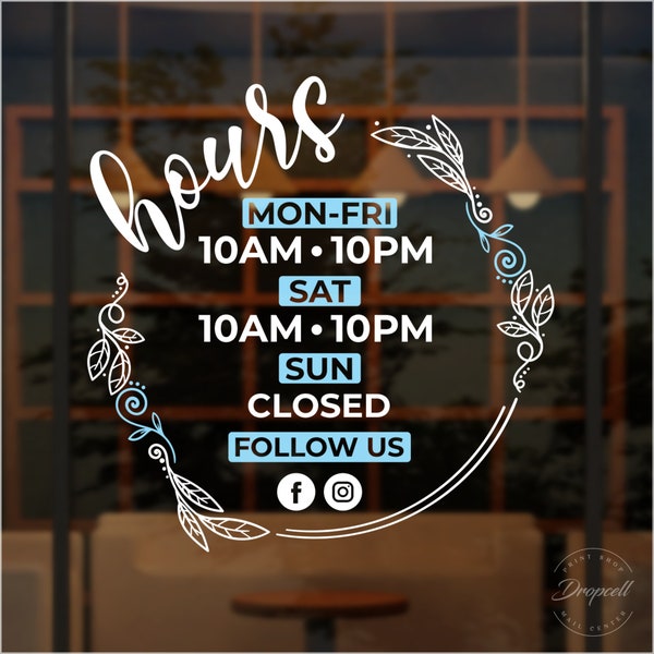 Business Window Decal Template - Etsy