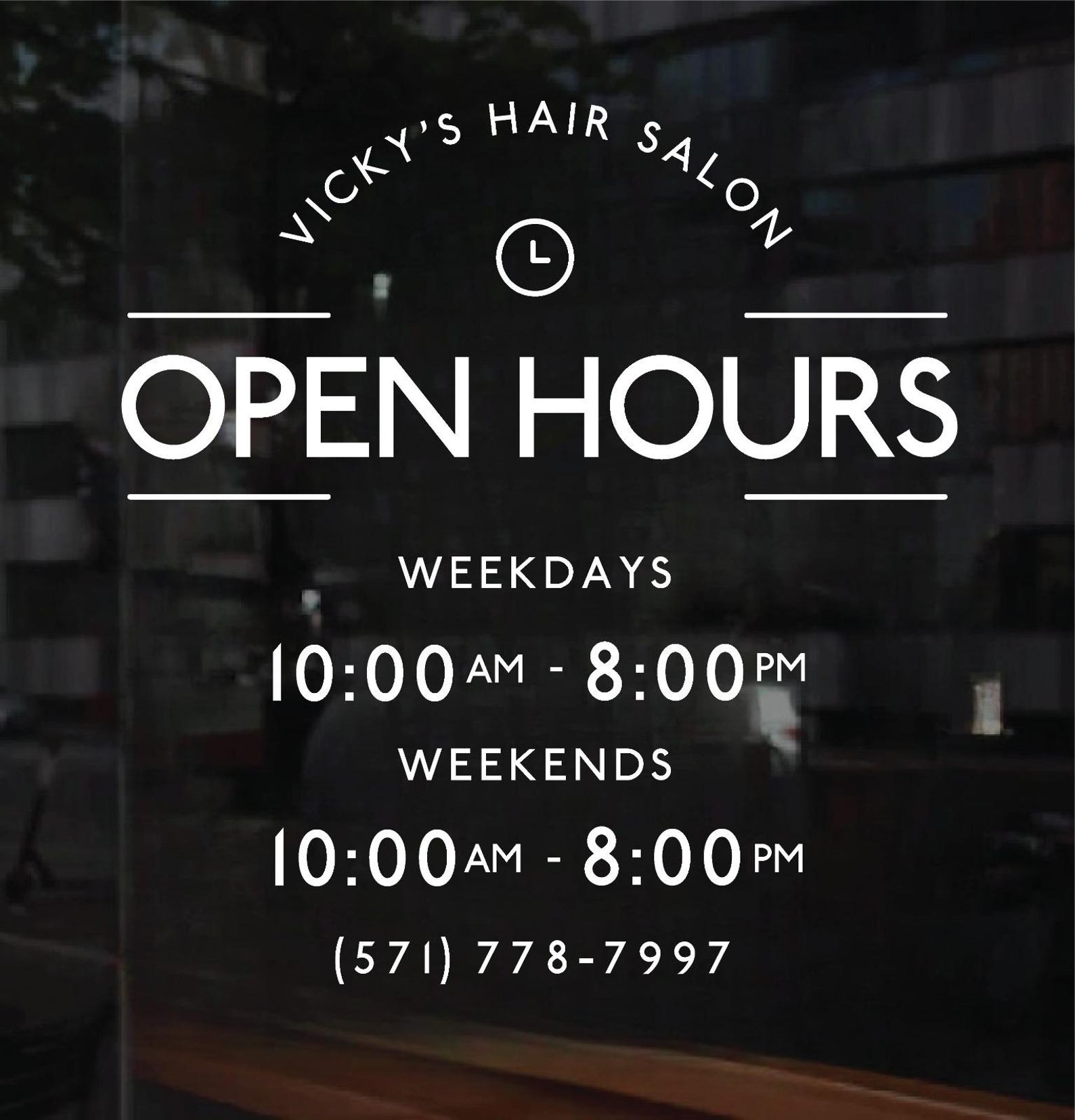 Store Hours - Vinyl Decal - Die-cut Business Hours Sign - Custom Shop ...