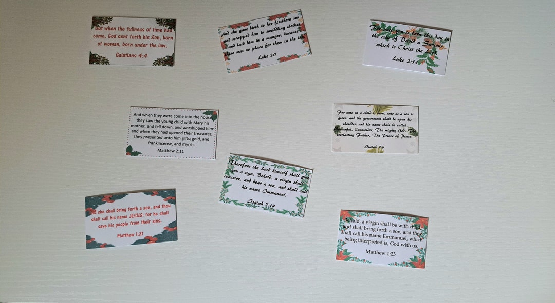 Bible Verse Christmas Cards Printable Advent Scripture Cards - Etsy