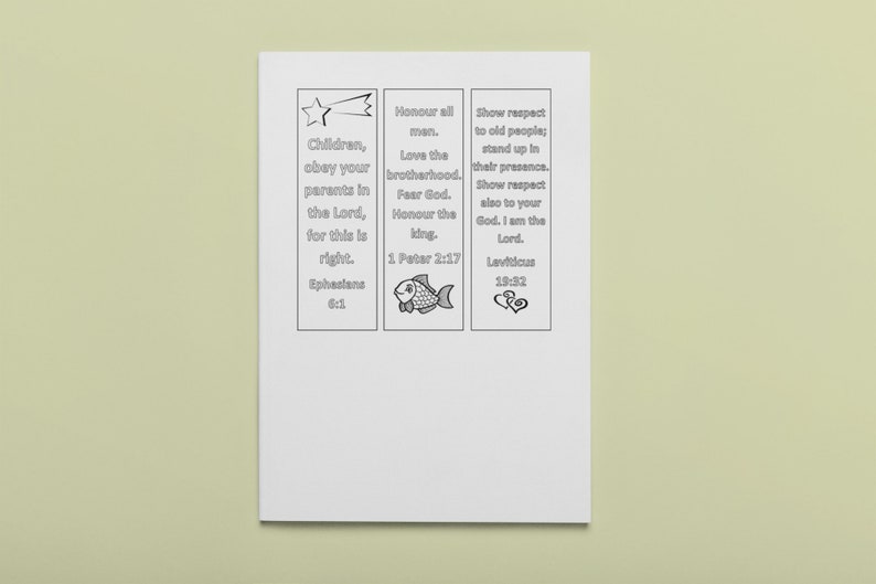 Bible Verse Coloring Bookmarks: Respect Scripture (PDF) - Etsy