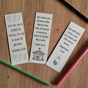 Christian Colouring Bookmarks: Christmas Bible Verse Advent Activity ...