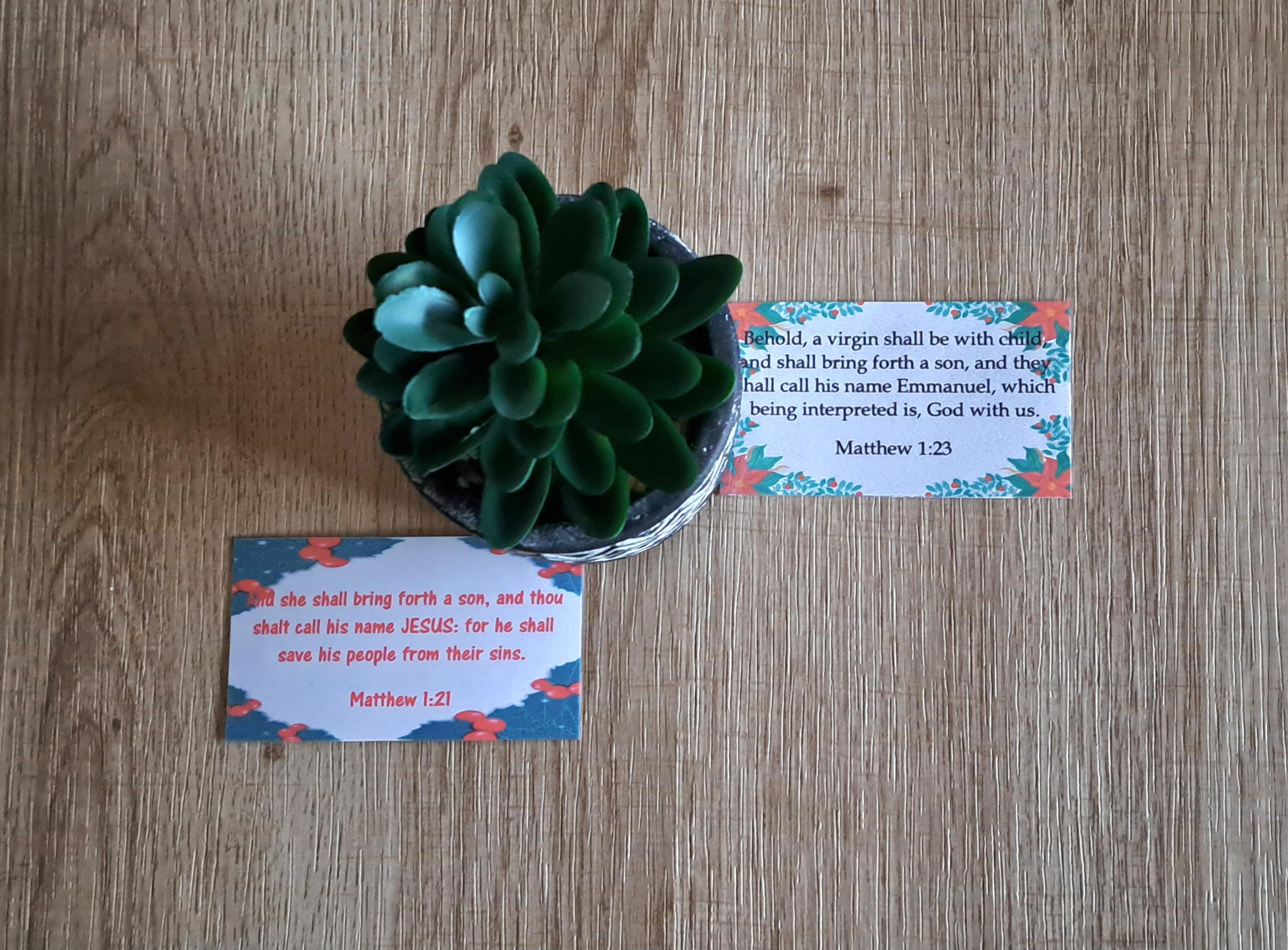 Bible Verse Christmas Cards, Printable Scripture Cards, Memory Verse ...