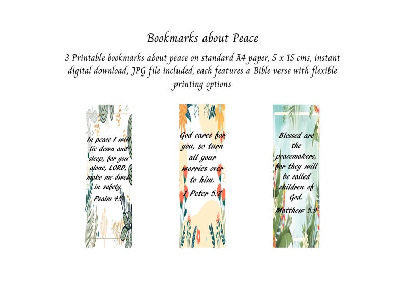 Printable Peace Bookmarks, Bookmarks for Women, Christian Encouragement ...