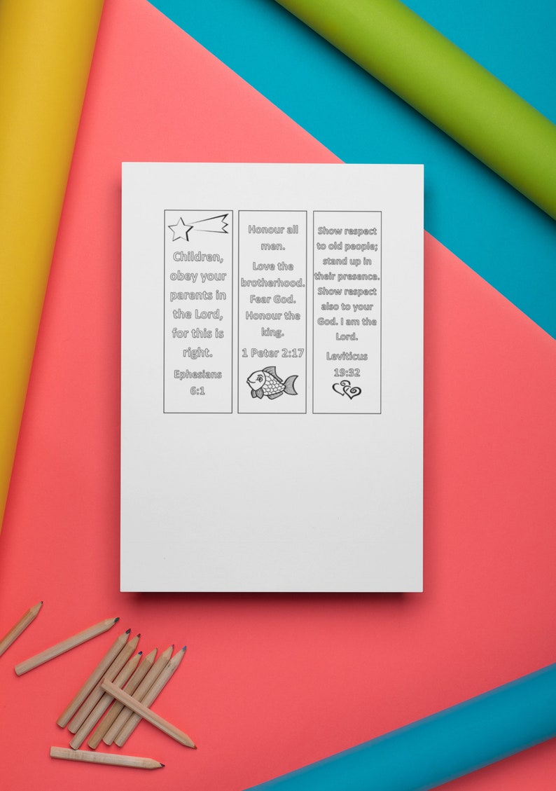 Bible Verse Coloring Bookmarks: Respect Scripture (PDF) - Etsy