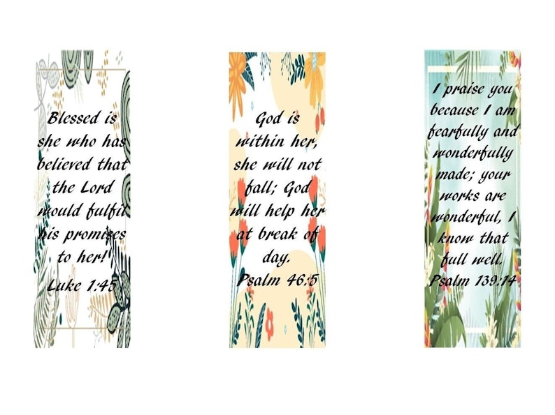 Christian Bookmarks for Women, Encouraging Bible Verses for Her ...