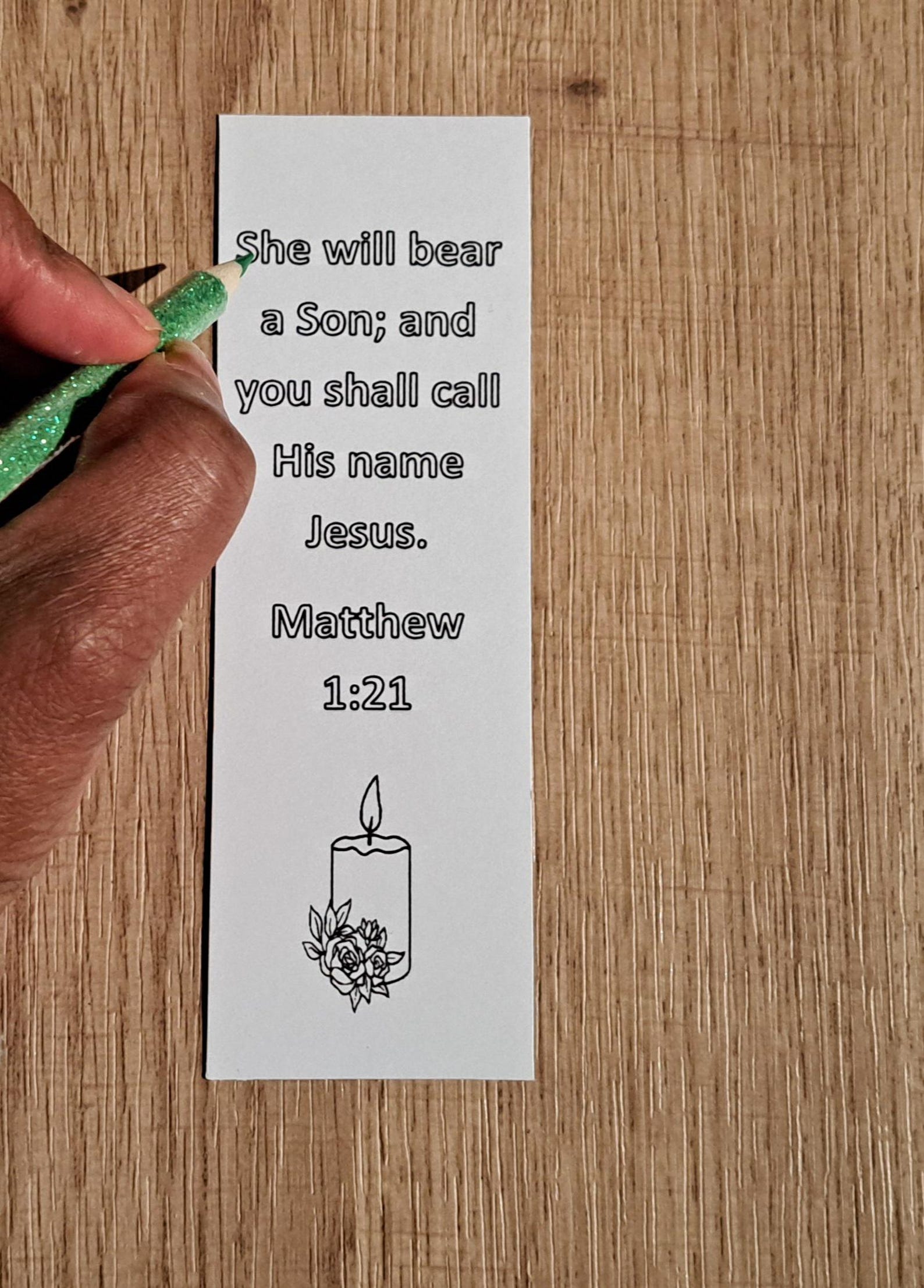 Christian Colouring Bookmarks: Christmas Bible Verse Advent Activity ...