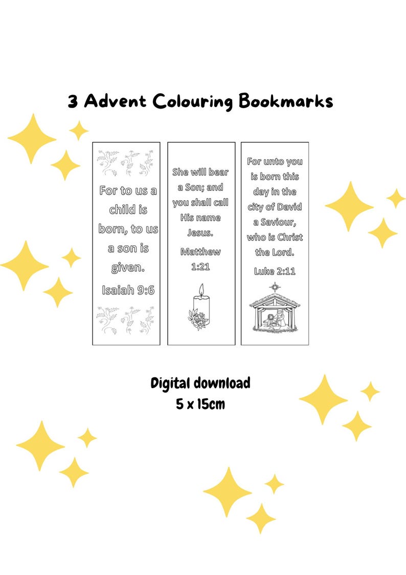 Christian Colouring Bookmarks: Christmas Bible Verse Advent Activity ...