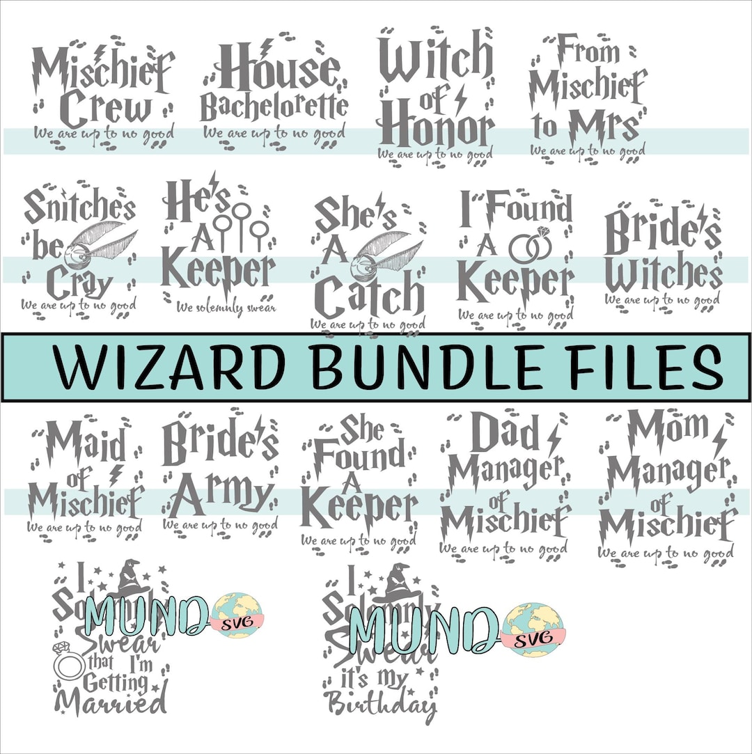 Wizard Theme Party SVG Bundle, Bachelorette, Birthday (digital Download ...