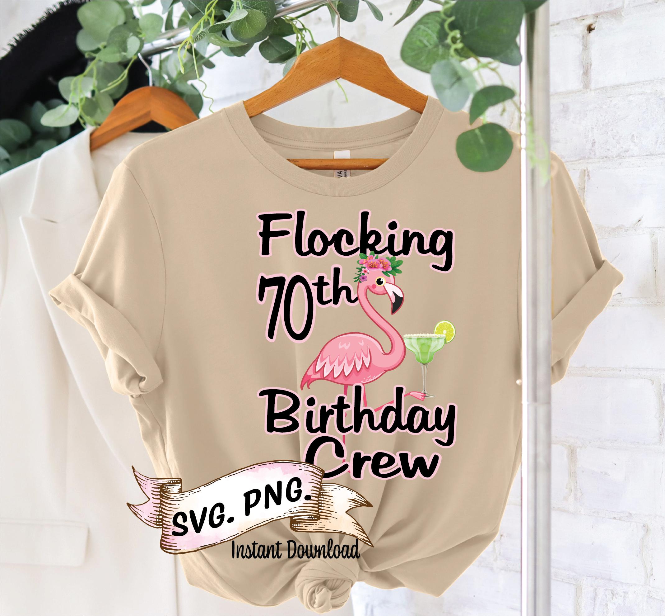 Flocking 70th Birthday Crew SVG, Flamingo Party (instant Download) - Etsy