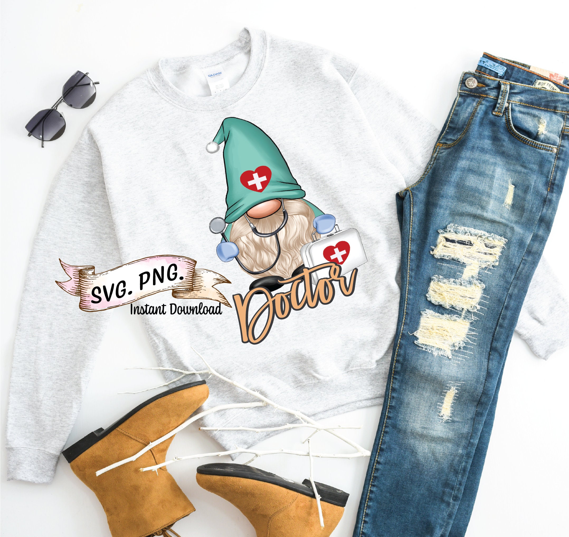 Doctor Gnome Svg, Nurse Png Hight Resolution Images, Christmas, Doctor ...