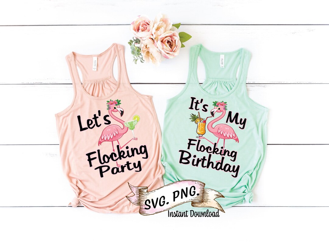 Flamingo Birthday SVG, PNG, Flocking Party Design (digital Download) - Etsy
