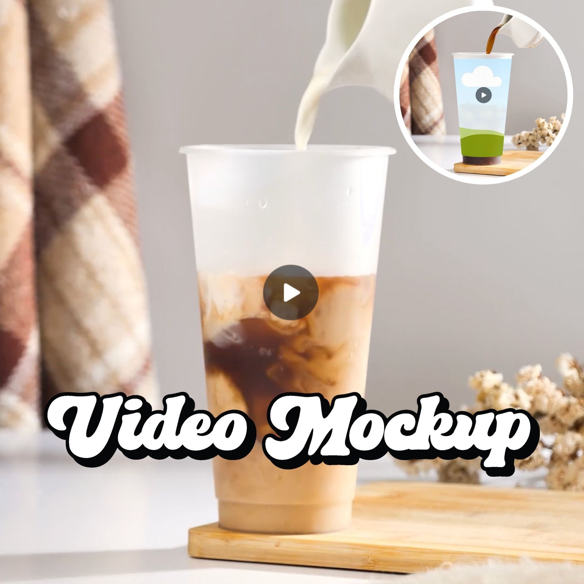 DRAG & DROP 24oz Cold Cup VIDEO Mockup, Clear Venti Cup Video Mockup ...