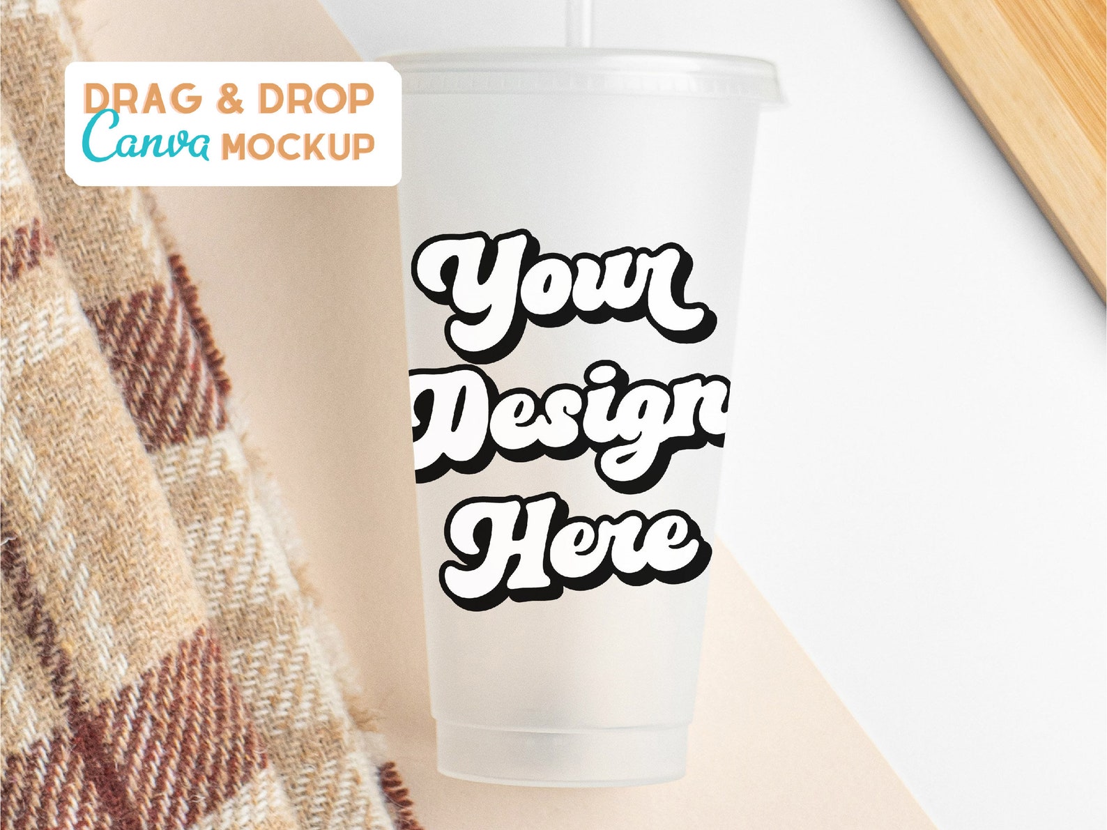 DRAG AND DROP Cold Cup Mockup, 24oz Venti Cup Mockup, Clear Cold Cup ...