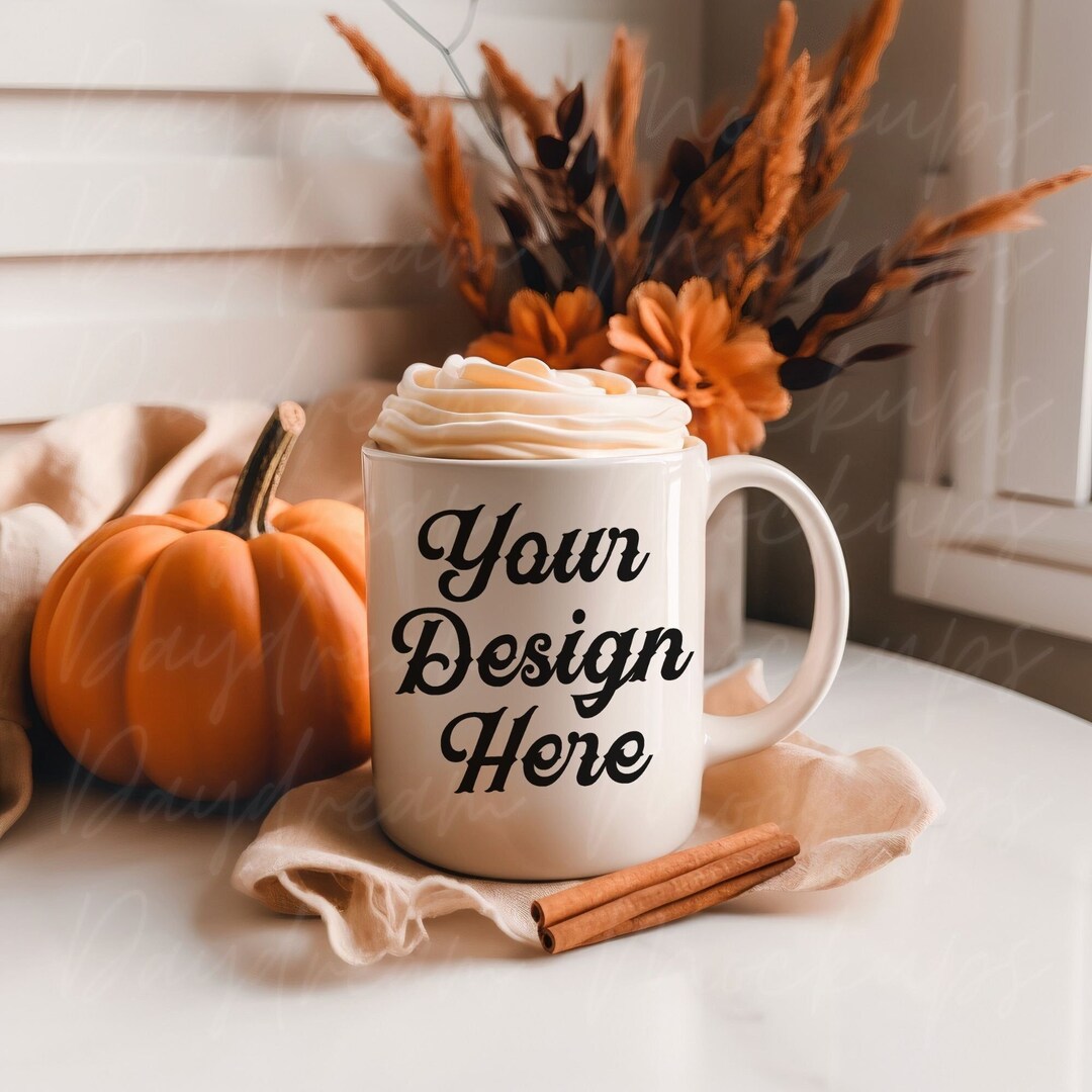 DRAG AND DROP Cozy Mug Mockup, Fall Mug Mockup, White Mug Canva Mockup ...