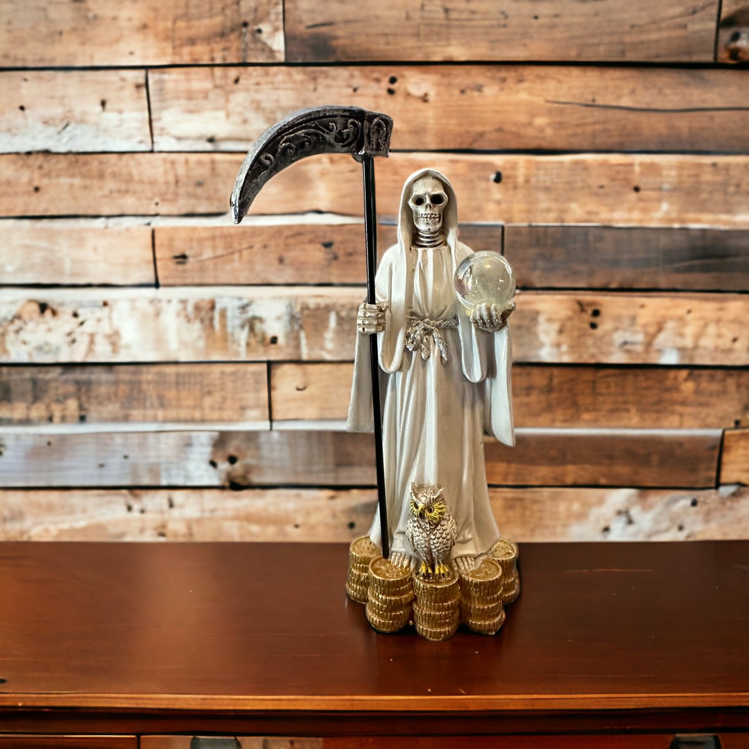 Santa Muerte Resin Statue 5inch White Statue Holy Death Statue - Etsy