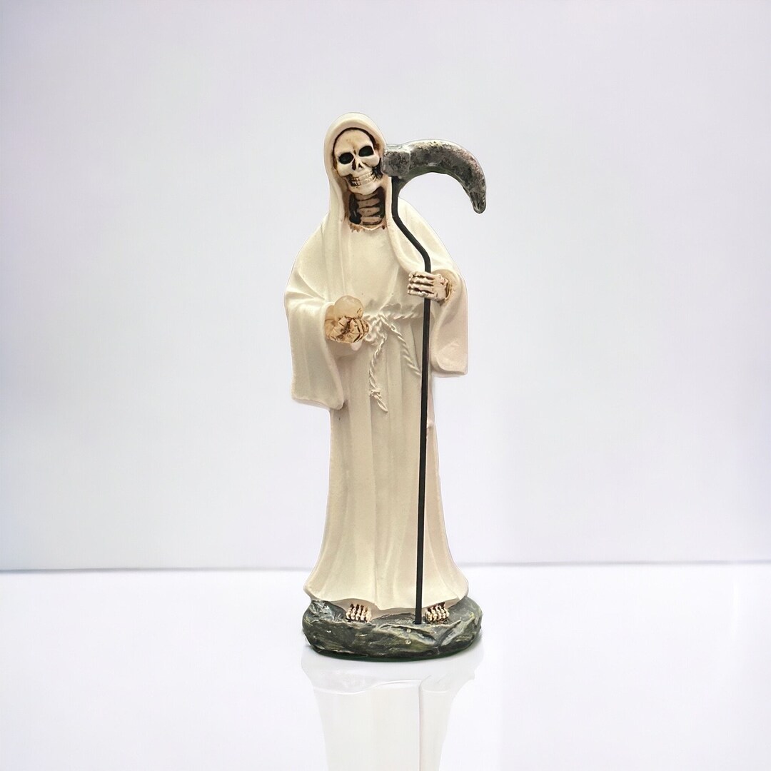Santa Muerte Resin Statue 5inch White Statue Holy Death Statue - Etsy