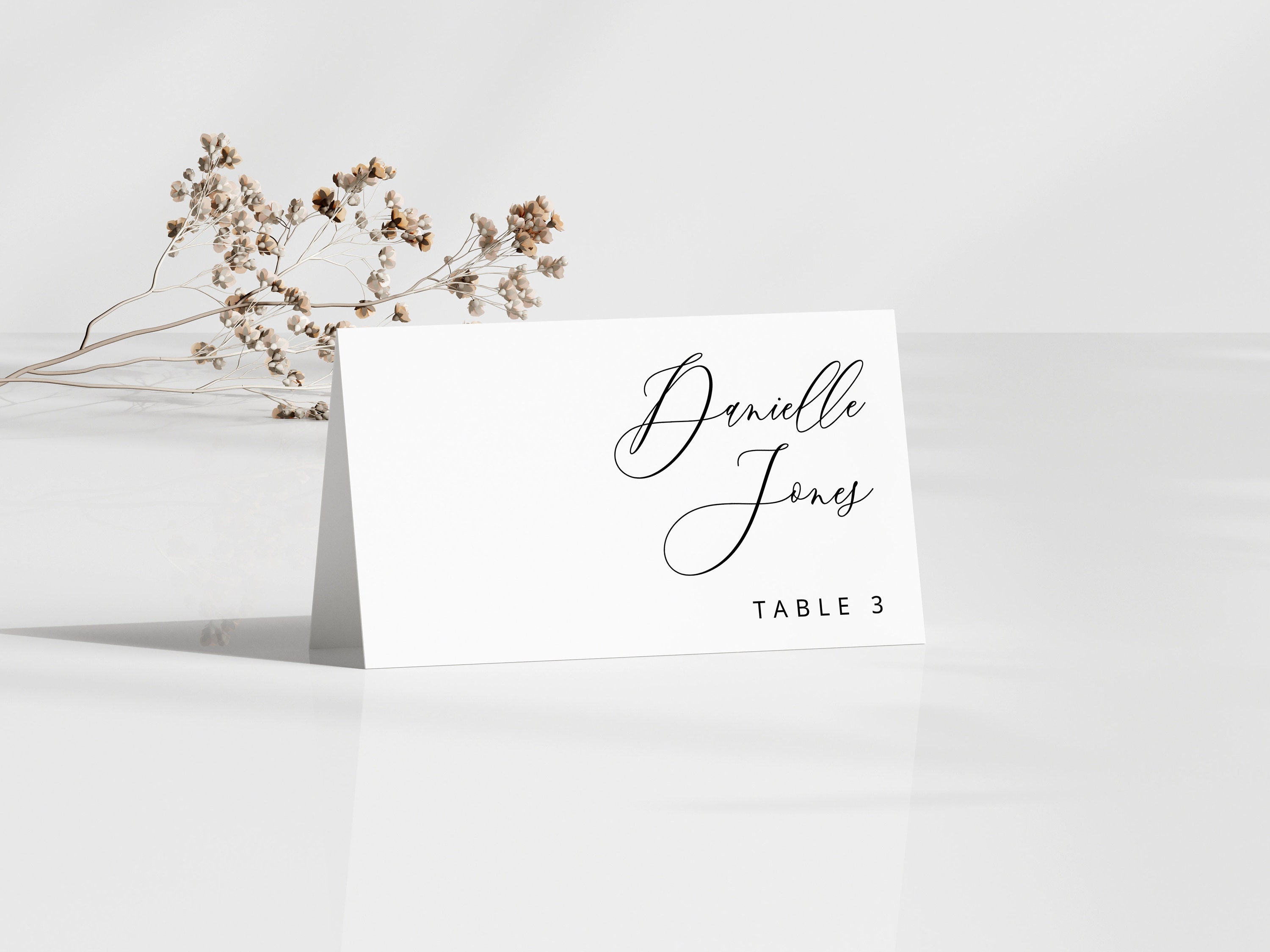 Minimal Wedding Place Card Template Editable Simple Place - Etsy