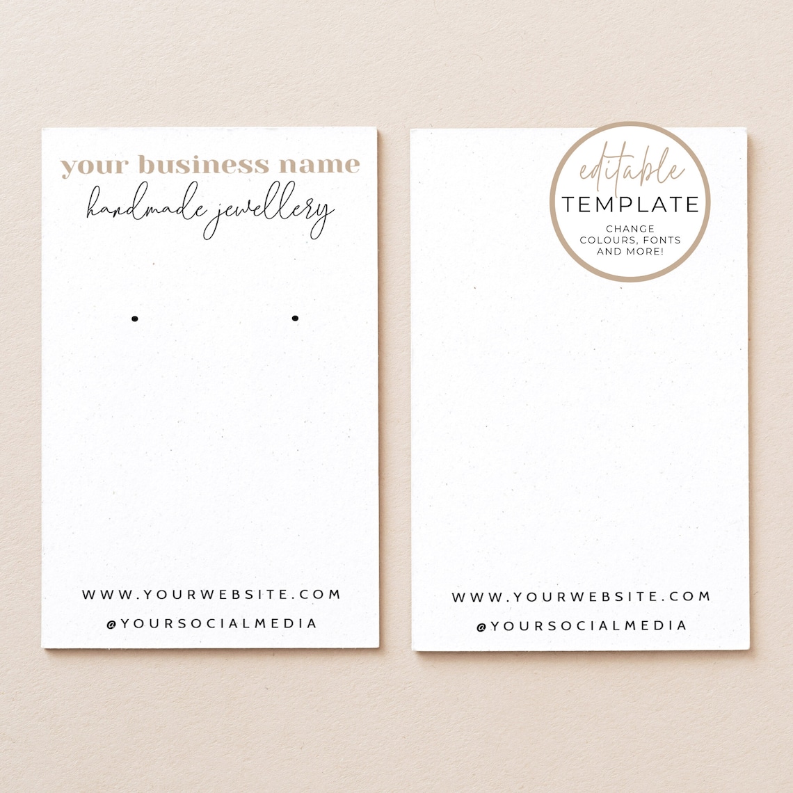 Minimal Custom Earring Display Cards - Jewelry Display Cards - Editable ...
