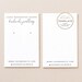 Minimal Custom Earring Display Cards - Jewelry Display Cards - Editable ...