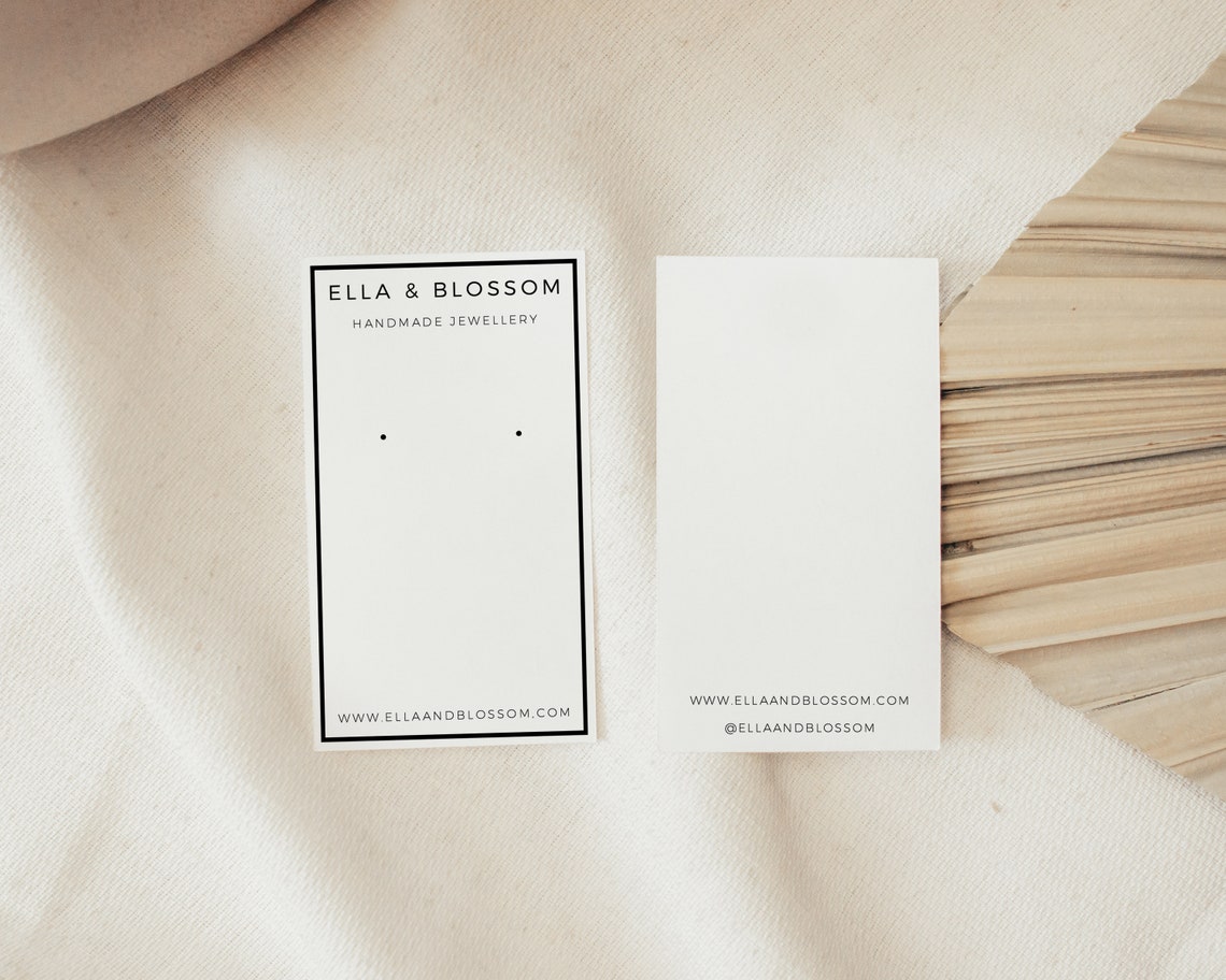 Minimal Custom Earring Display Cards - Jewelry Display Cards - Editable ...