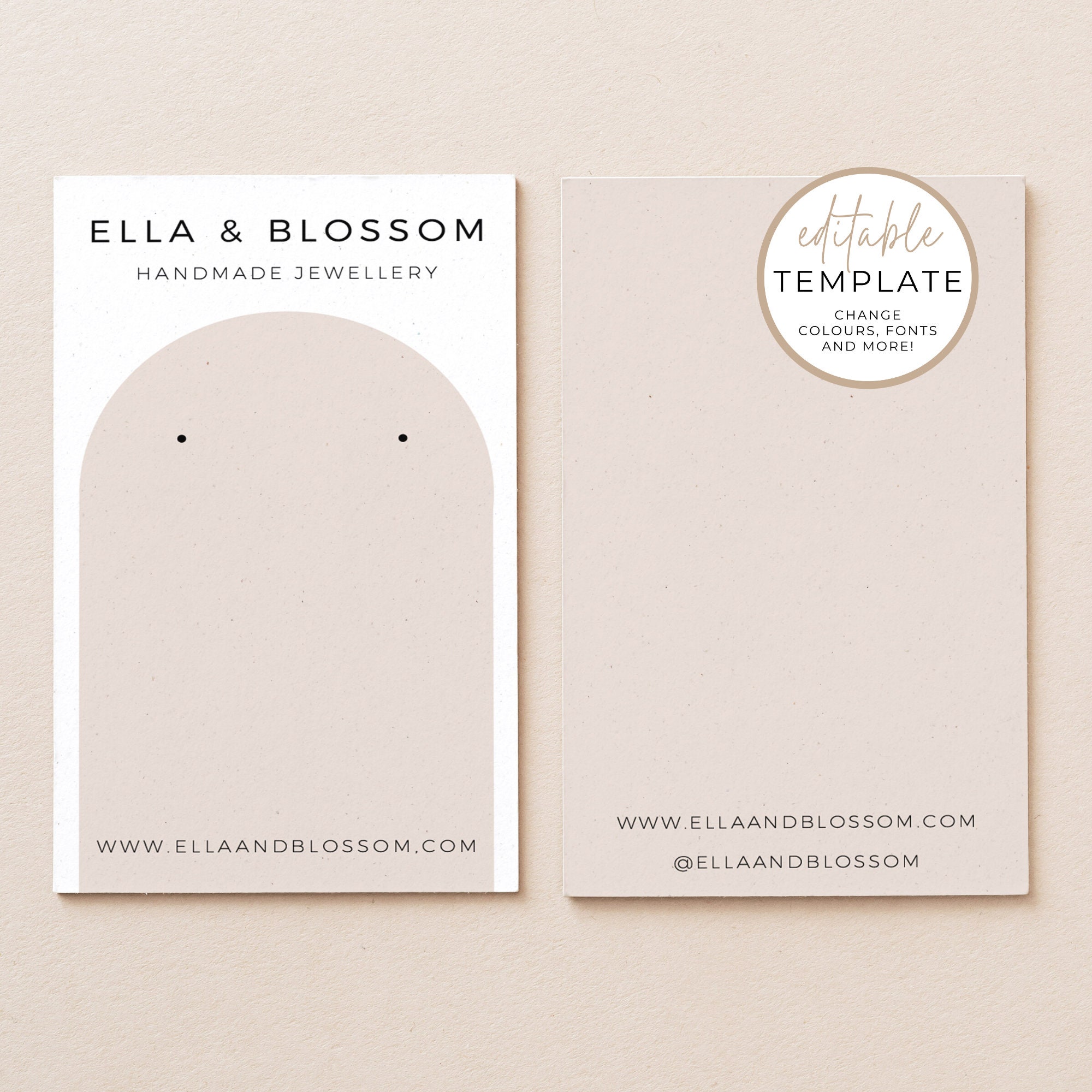 Arch Earring Display Cards - Jewelry Display Cards - Editable Earring ...