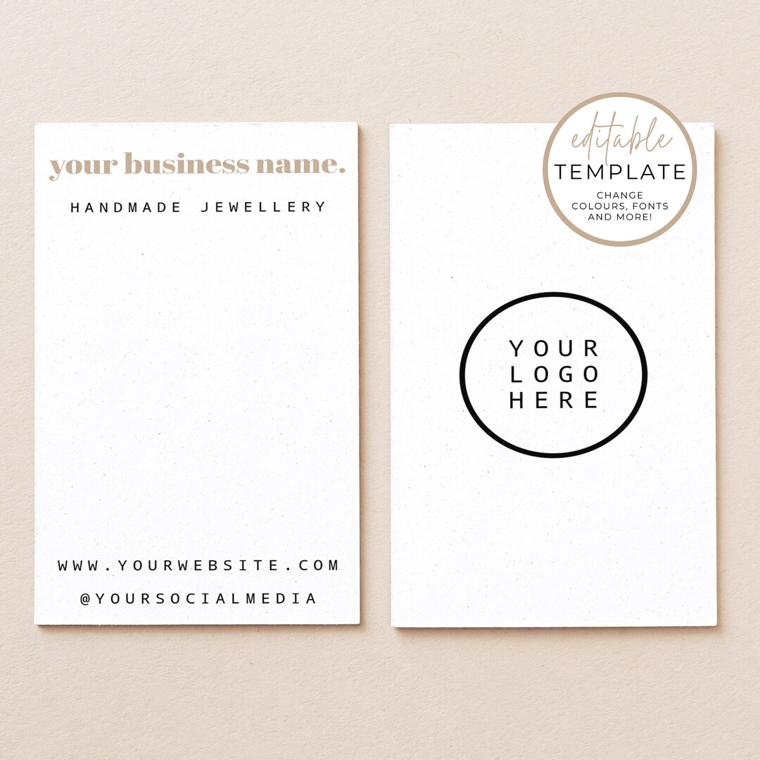 Minimal Custom Earring Display Cards - Jewelry Display Cards - Editable ...