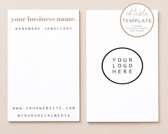 Minimal Custom Earring Display Cards Jewelry Display Cards Editable ...