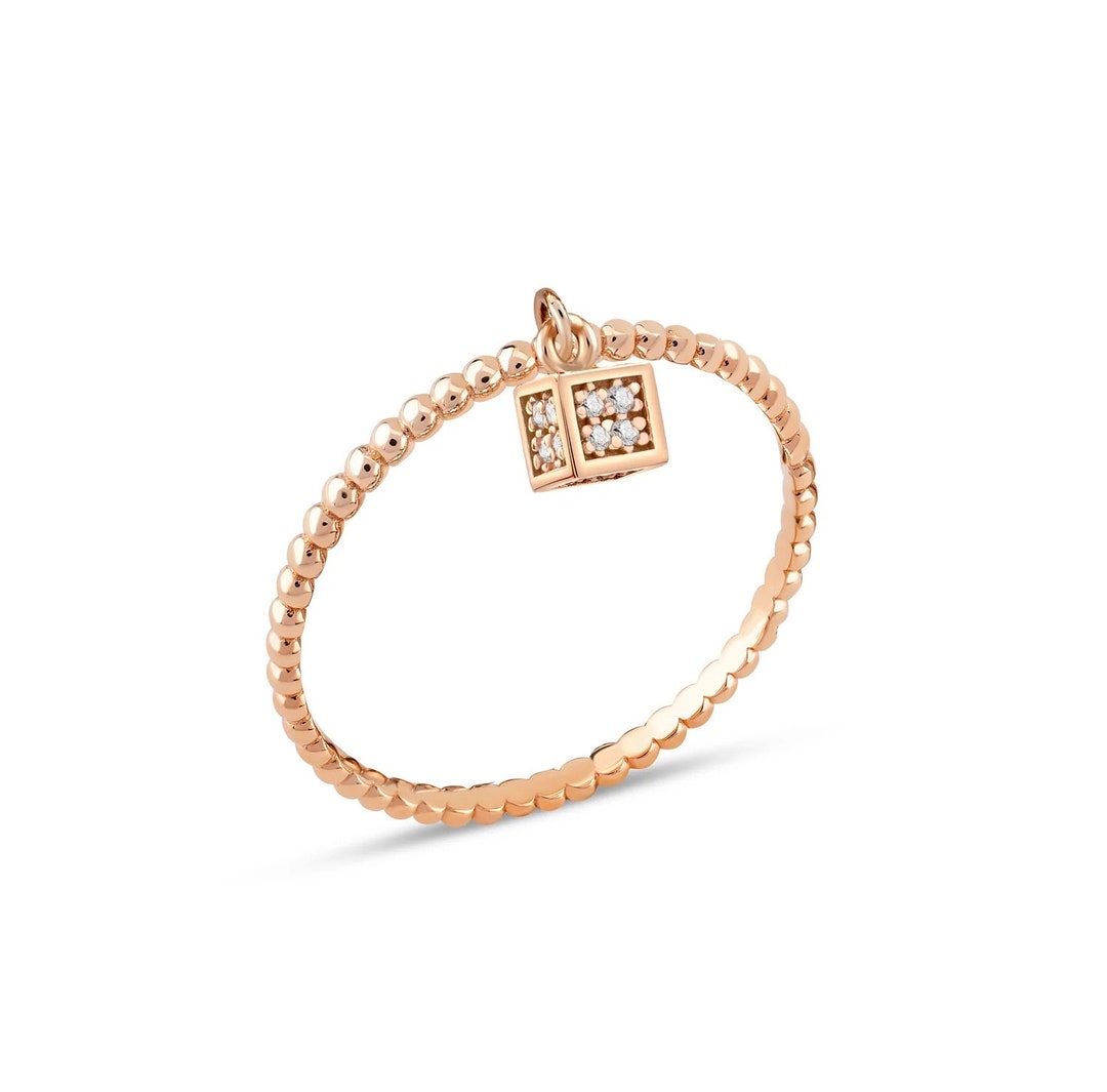 14K Solid Gold Cube Ring - Etsy