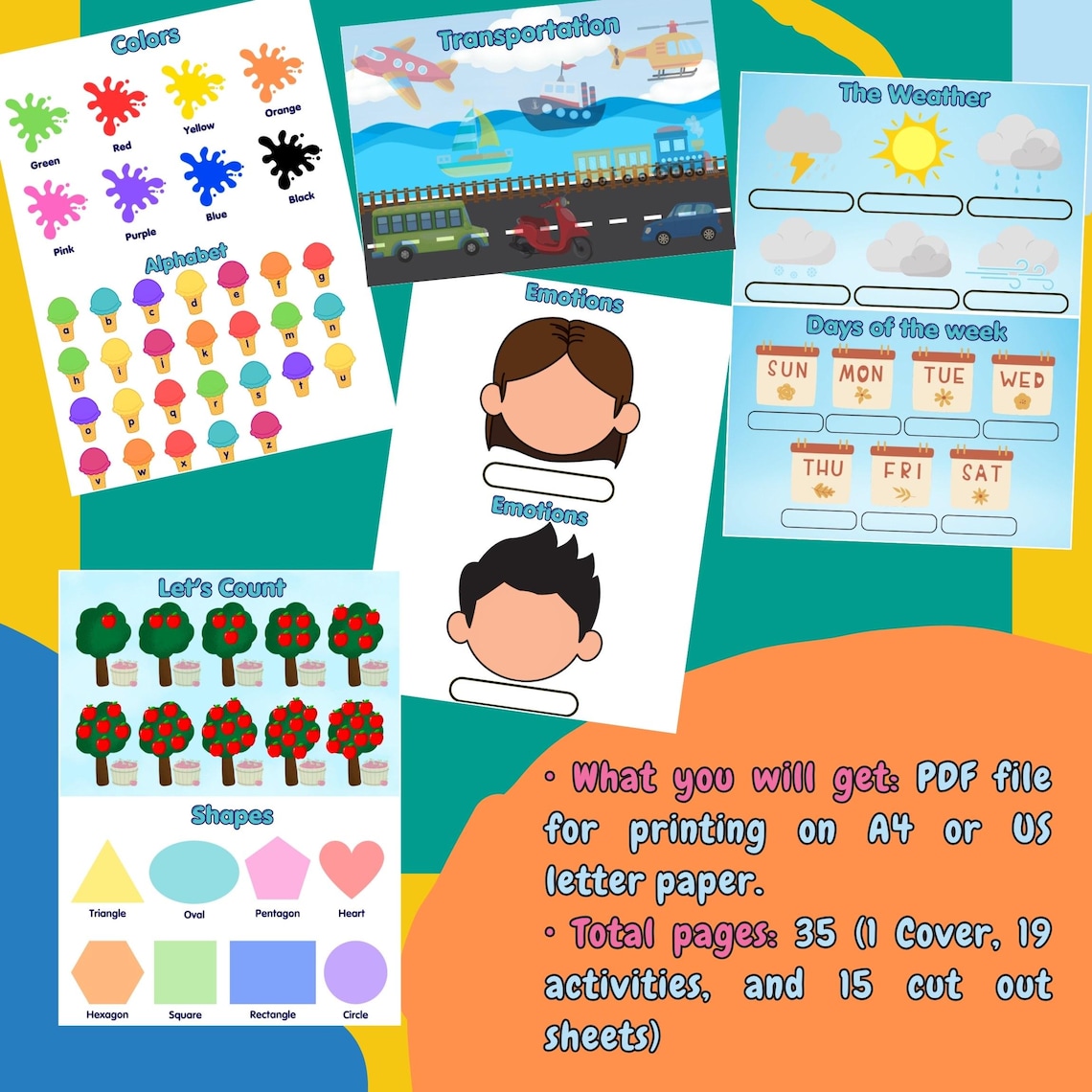 Printable Busy Book for Toddlers and Kids, Autism-friendly Educational ...