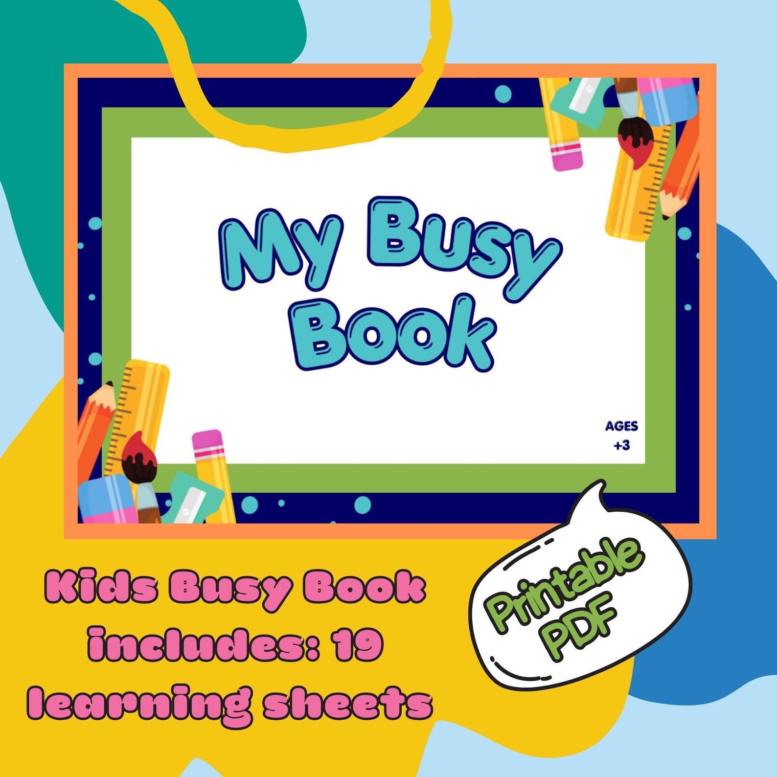 Printable Busy Book for Toddlers and Kids, Autism-friendly Educational ...